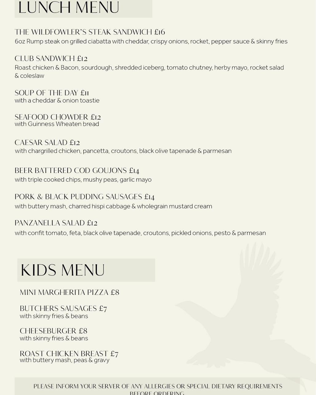 What’s on Our Menus? Discover Your Favourites! - Wildfowler Inn Greyabbey