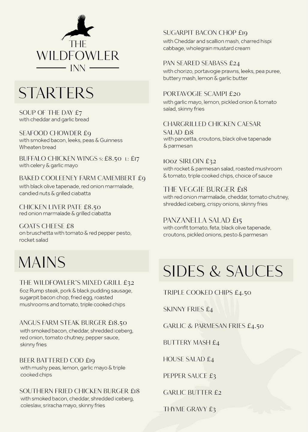 What’s on Our Menus? Discover Your Favourites! - Wildfowler Inn Greyabbey